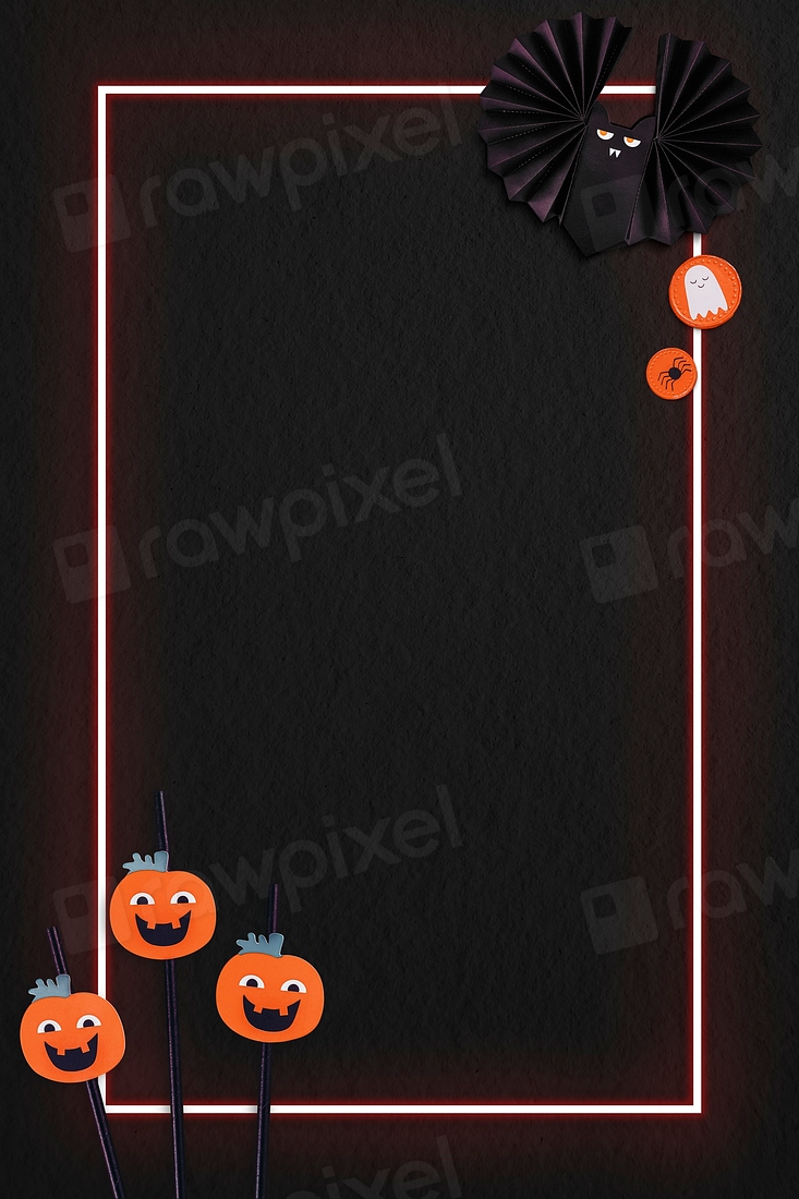 Neon Halloween frame mockup design | Premium PSD - rawpixel