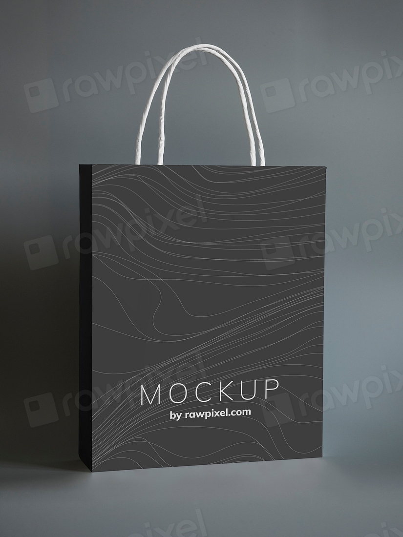 Black paper bag design mockup | Premium PSD - rawpixel