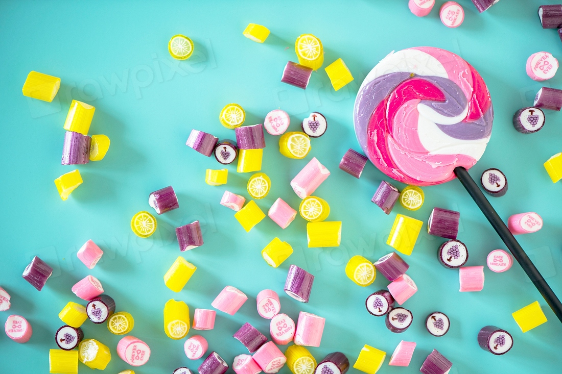Flat lay of candy isolated | Free Photo - rawpixel