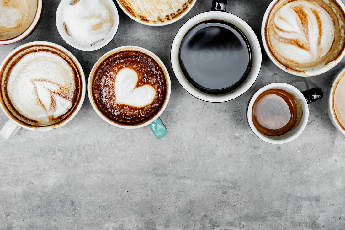 Aerial view of various coffee | Free Photo - rawpixel