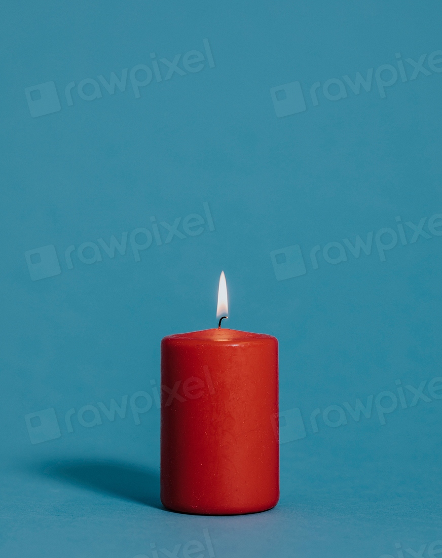 Burning candle in red color | Premium Photo - rawpixel