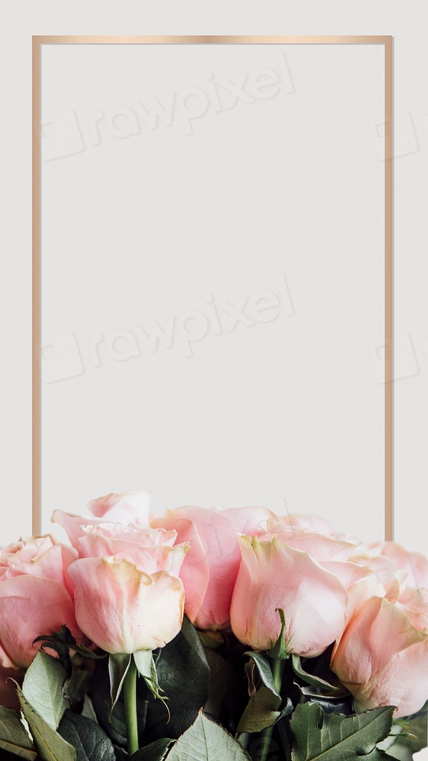 Frame light pink roses mobile | Premium PSD - rawpixel
