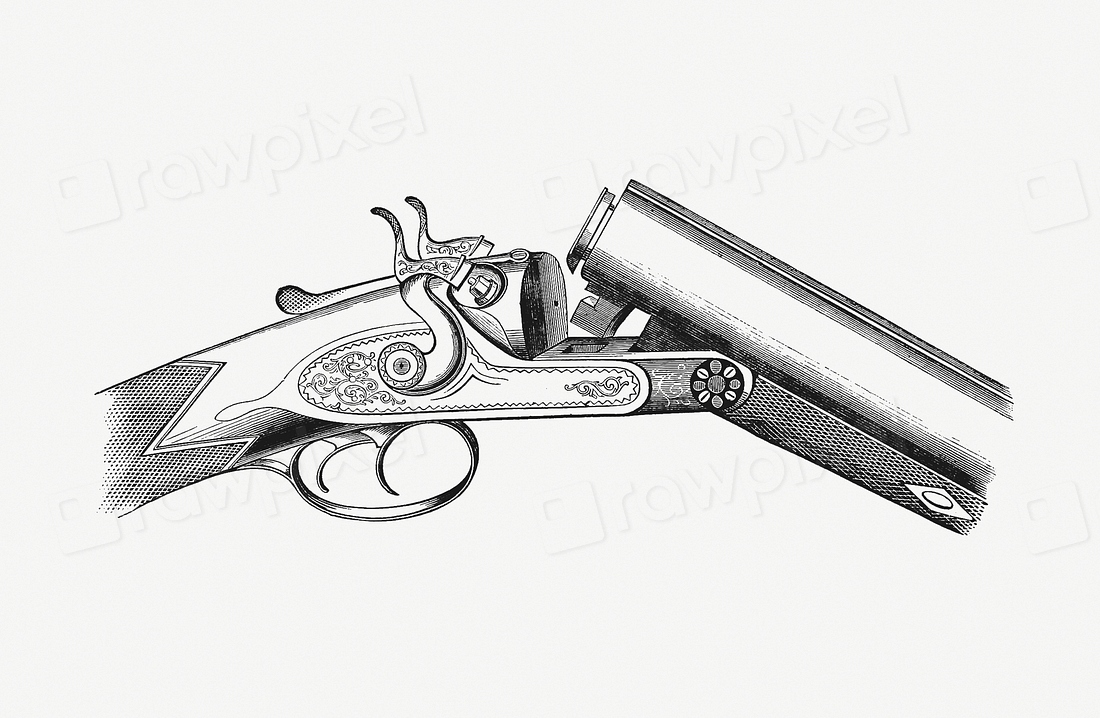 Vintage gun published S.W. Burley | Free Photo Illustration - rawpixel