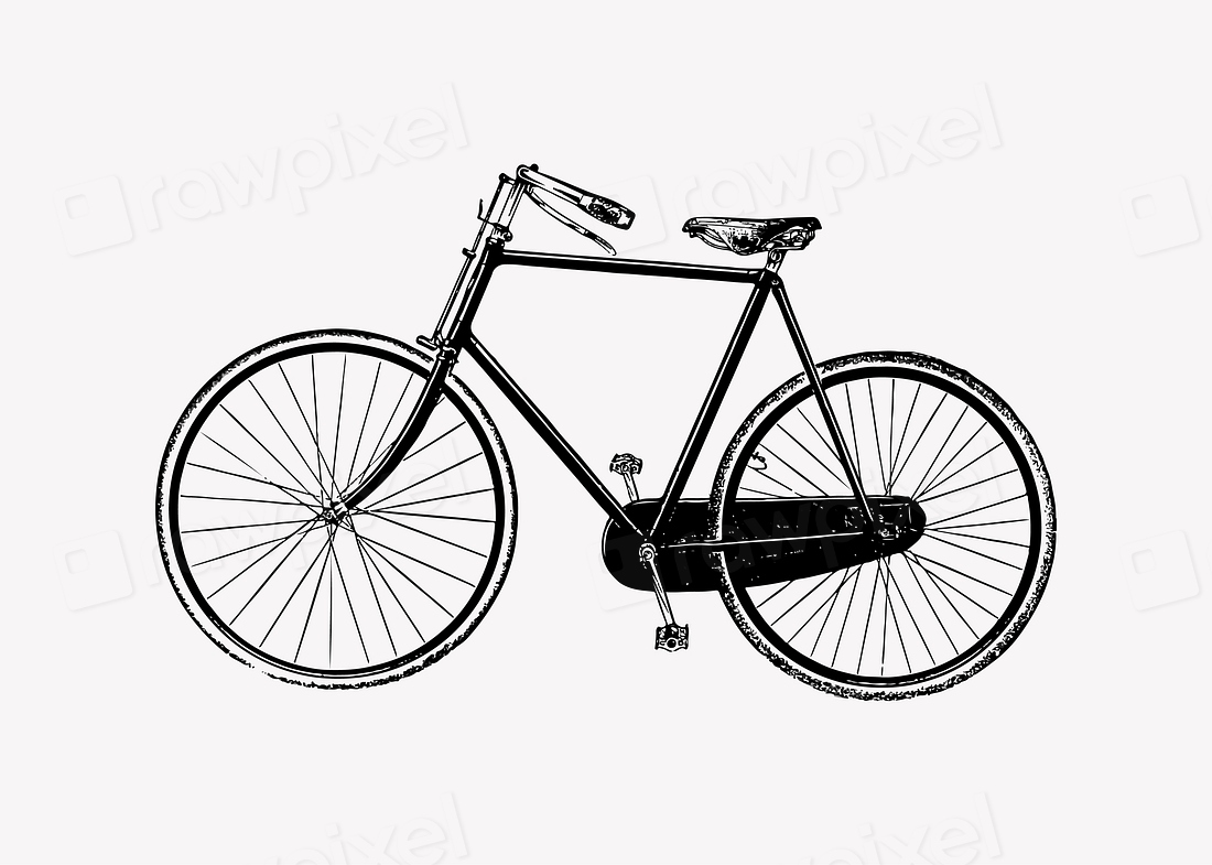 Vintage two wheel bicycle engraving | Free Vector Illustration - rawpixel