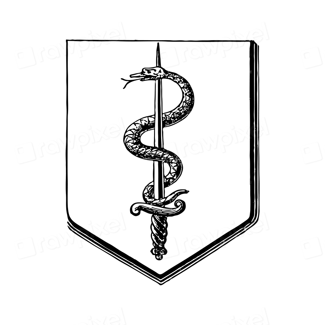 Snake medieval heraldic design vector | Premium Vector - rawpixel