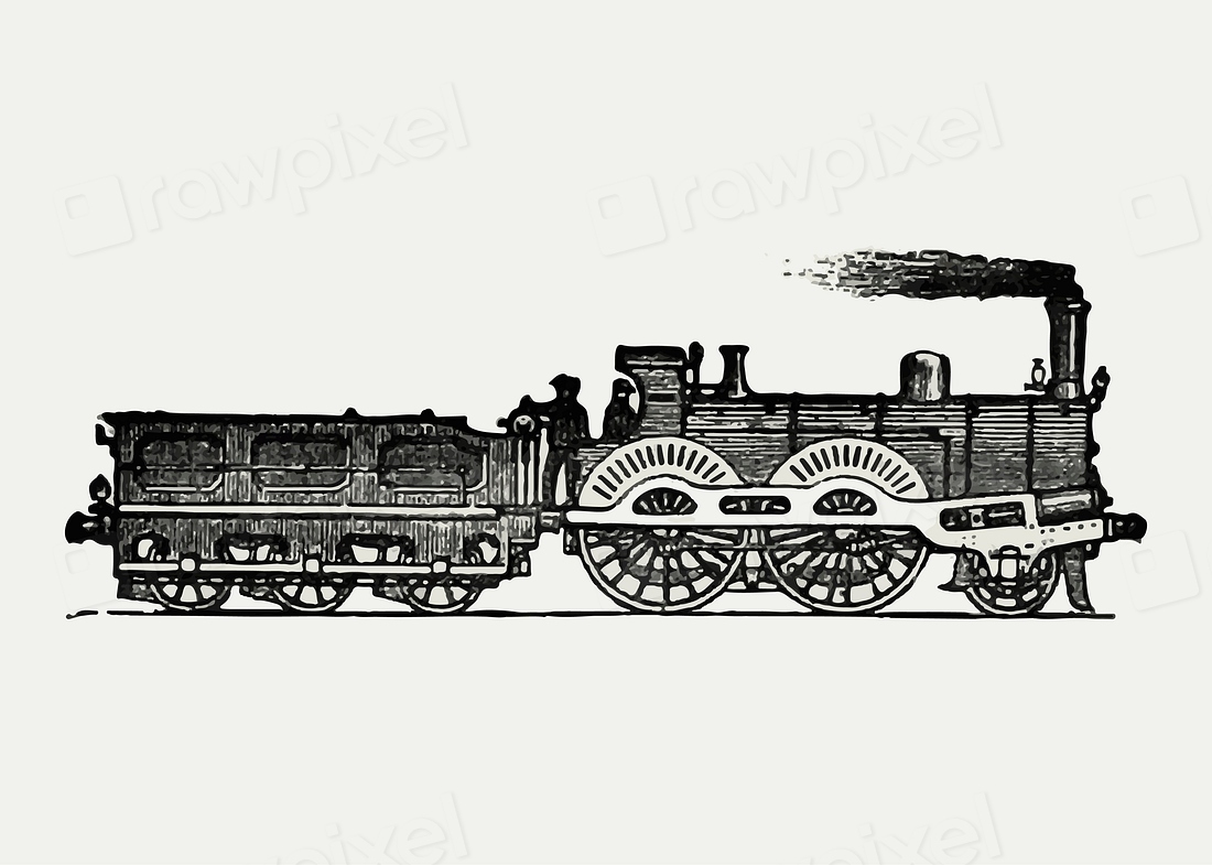 Vintage European style steam locomotive | Premium Vector Illustration ...