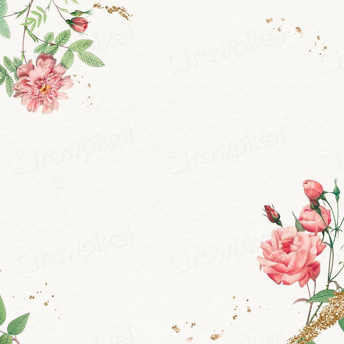 Vintage pink rose frame mockup | Premium PSD - rawpixel