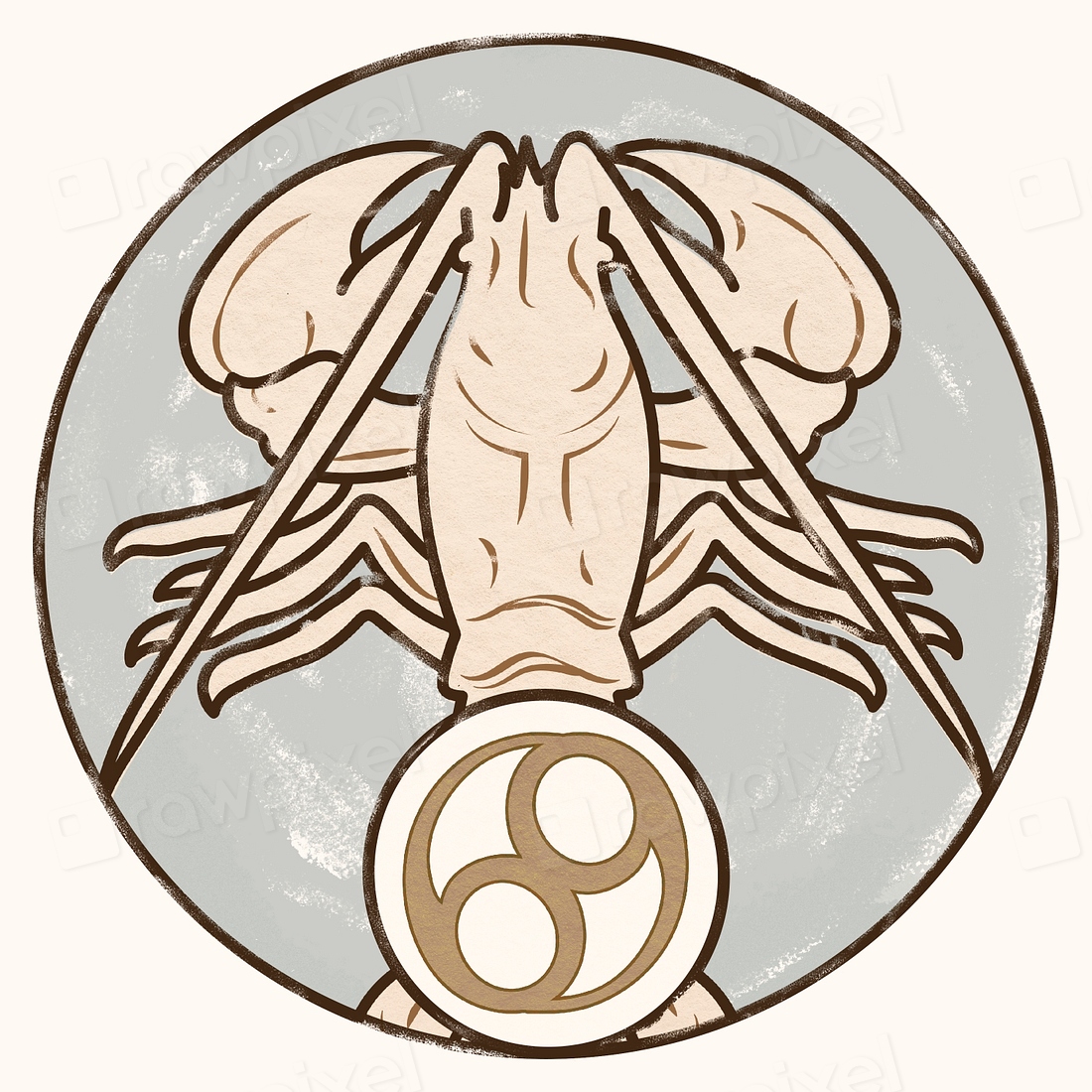 Art nouveau cancer zodiac sign | Premium PSD - rawpixel
