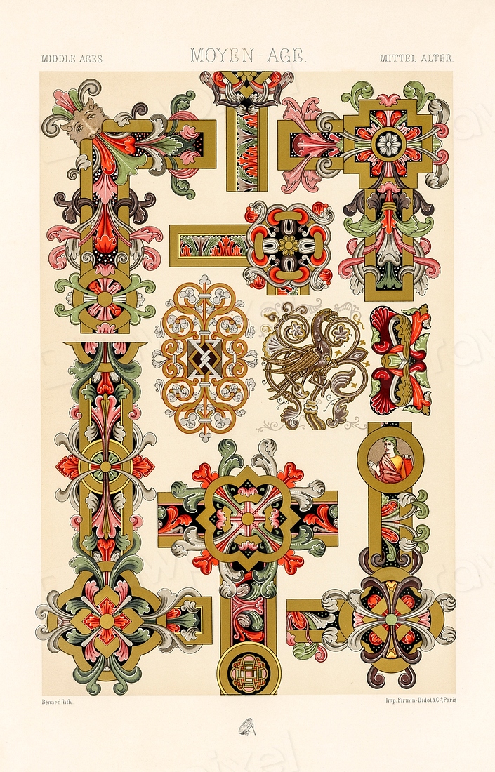 Middle-Ages pattern. Digitally enhanced our | Free Photo Illustration ...