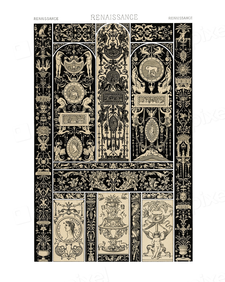 Vintage pattern wall art print | Premium Photo - rawpixel