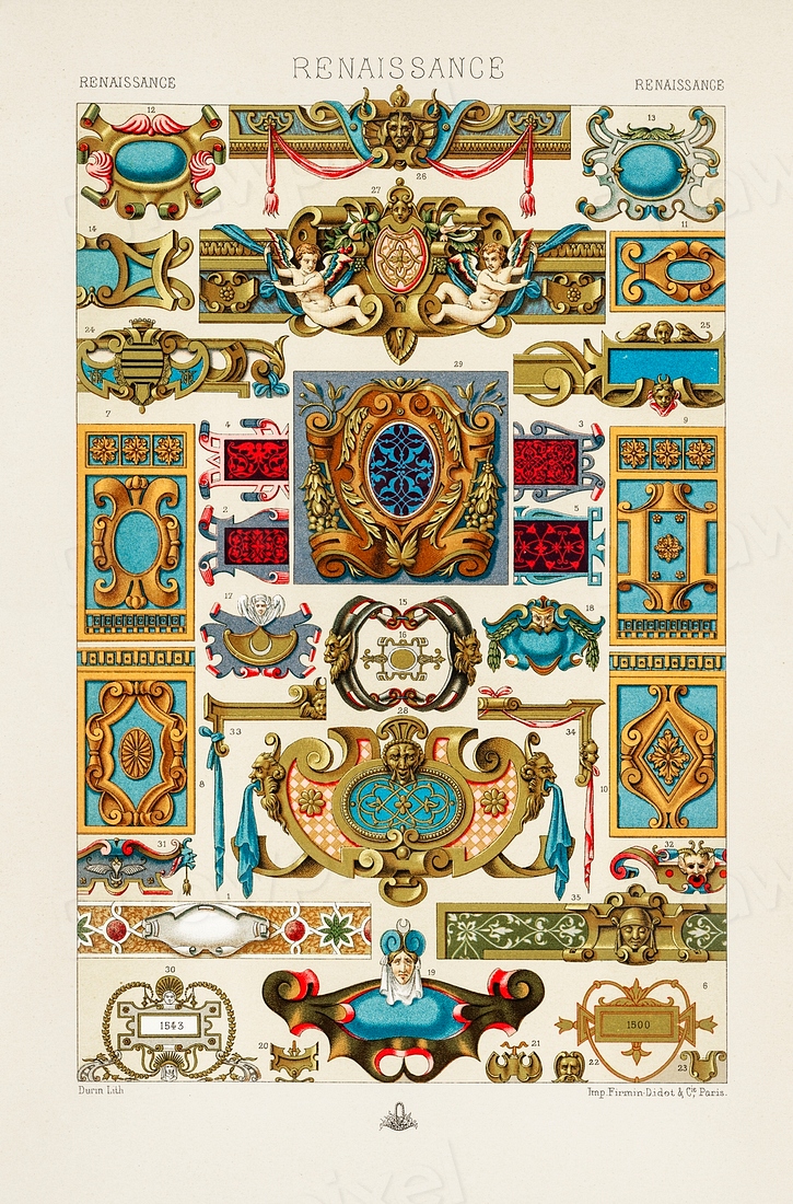 Renaissance pattern. Digitally enhanced our | Free Photo Illustration ...
