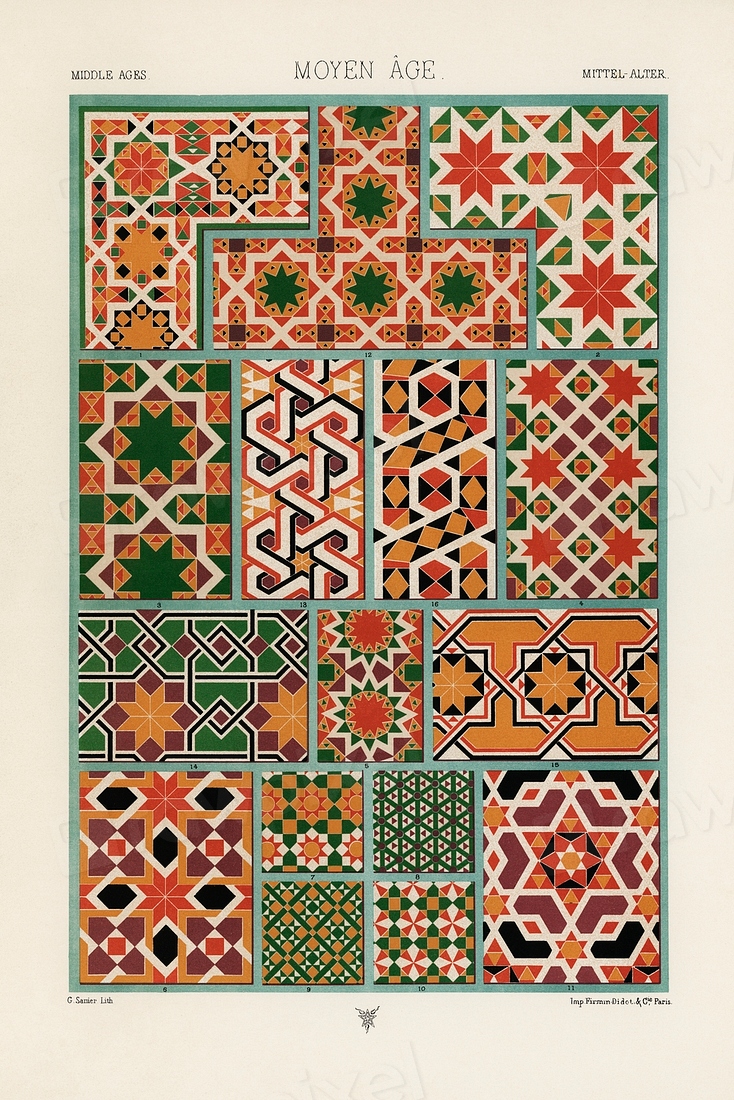 Middle-Ages pattern. Digitally enhanced our | Free Photo Illustration ...