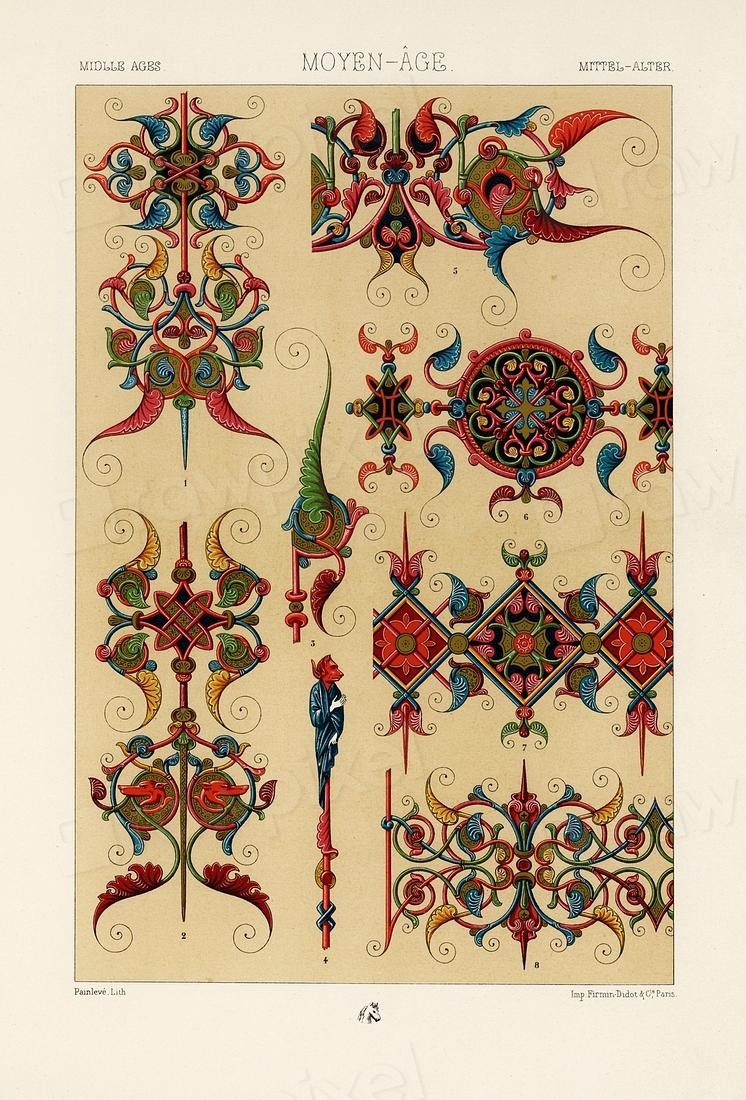 Middle-Ages pattern. Digitally enhanced our | Free Photo Illustration ...