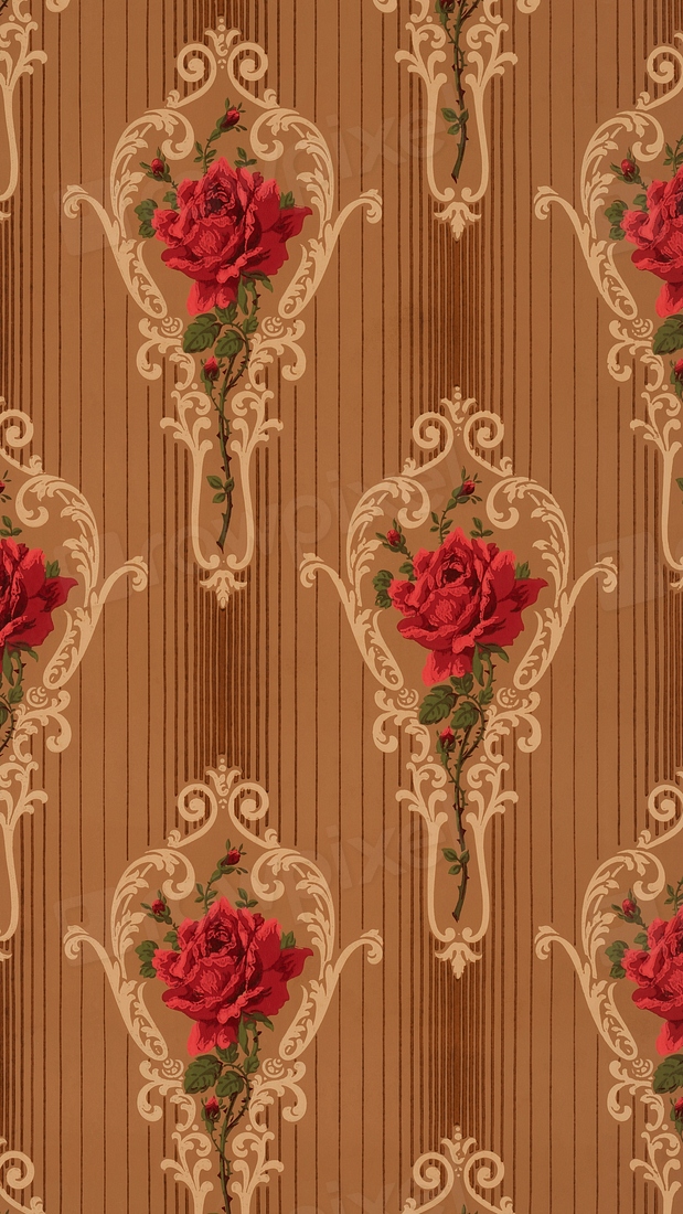 Red rose pattern (ca. 1905–1915) | Free Photo Illustration - rawpixel