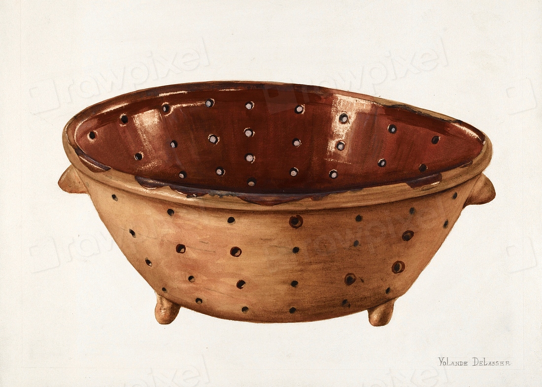 Colander (ca. 1936) Yolande Delasser | Free Photo Illustration - rawpixel