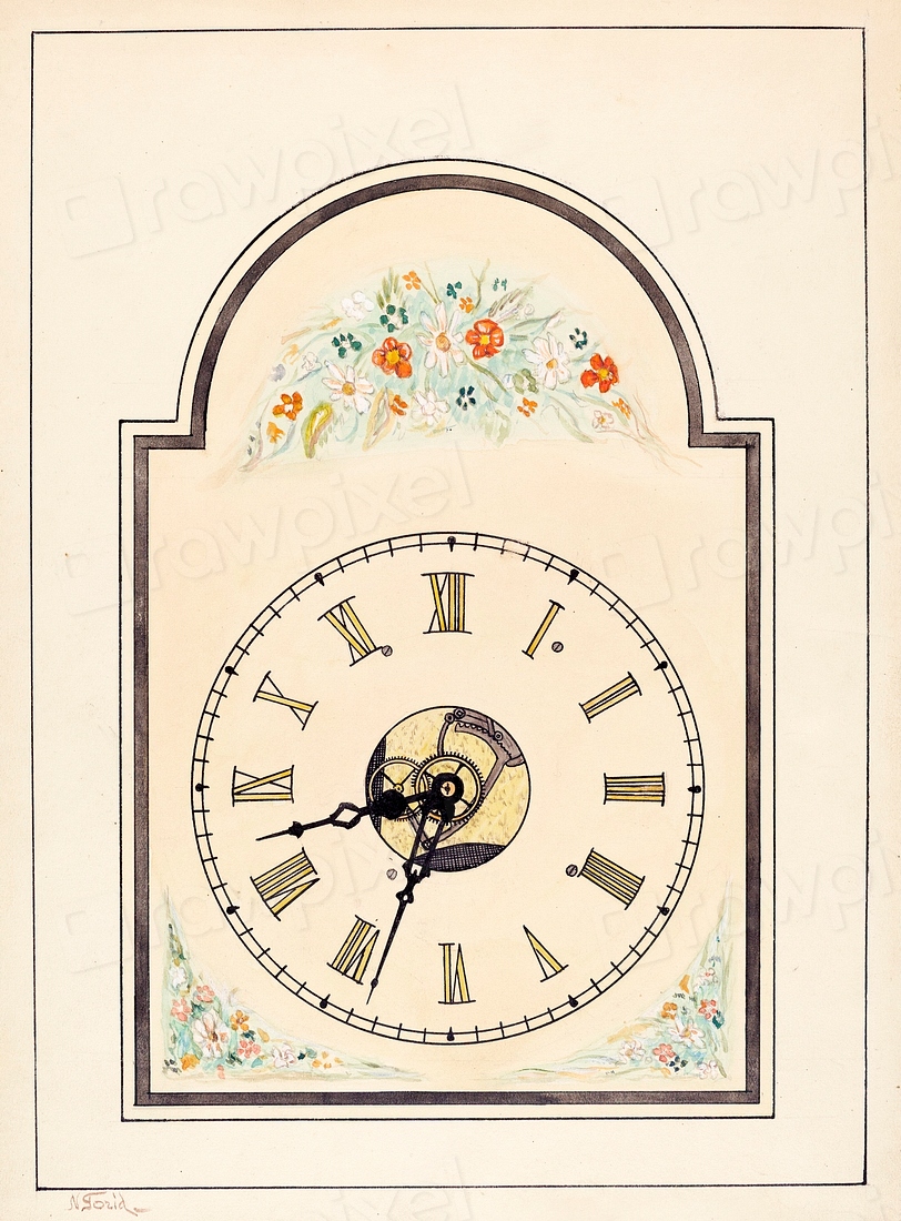 Clock (ca.1938) Nicholas Gorid. Original | Free Photo Illustration ...
