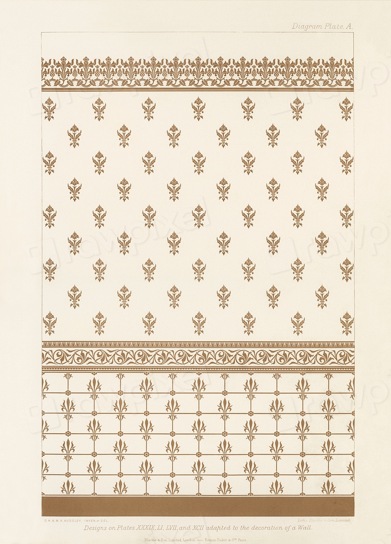 Antique wall decoration pattern. Digitally | Free Photo Illustration ...