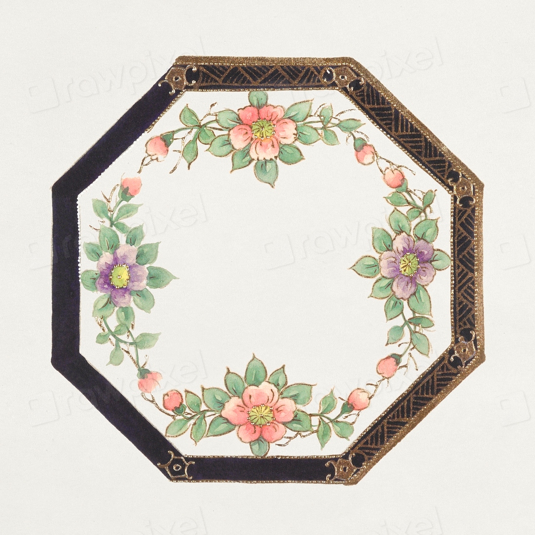 Design an Octagonal Plate (1880-1910) | Free Photo Illustration - rawpixel