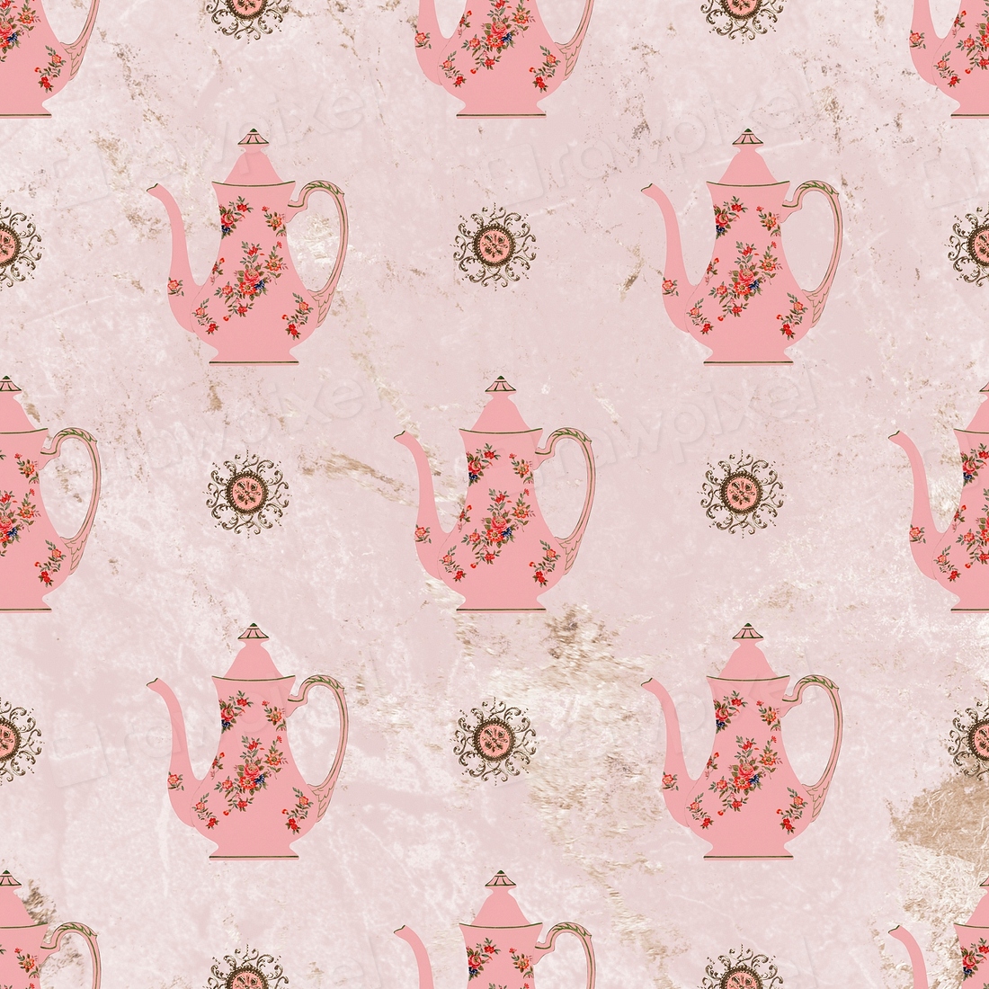Vintage jug seamless pattern psd | Premium PSD - rawpixel