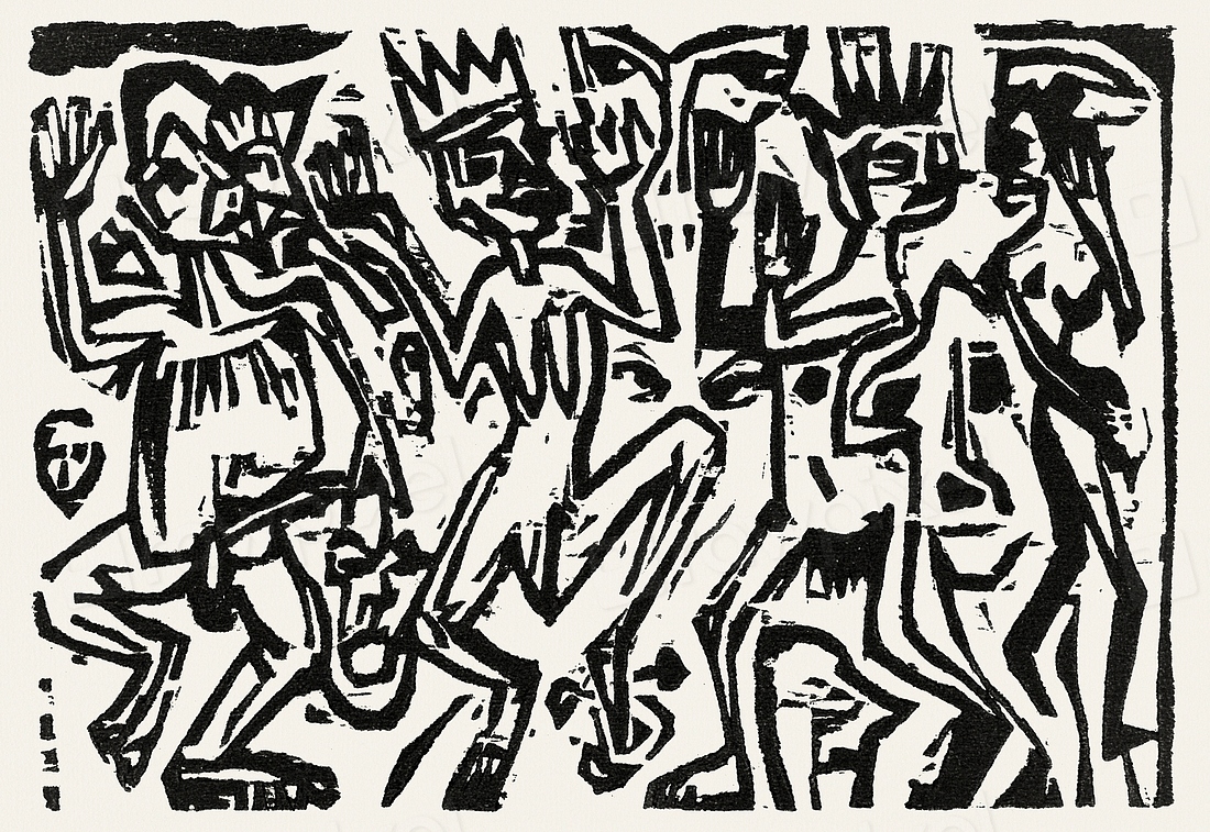 Die Irren III (1912–1923) print | Free Photo Illustration - rawpixel