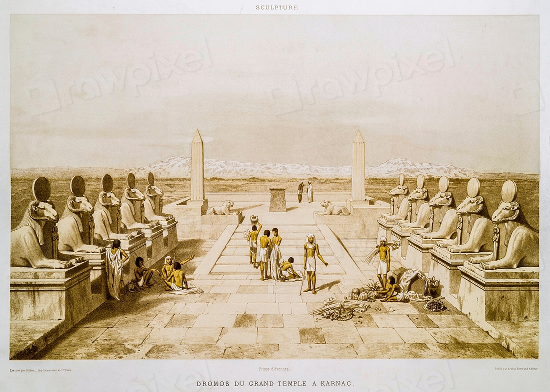 Dromos big temple Karnak Histoire | Free Photo Illustration - rawpixel