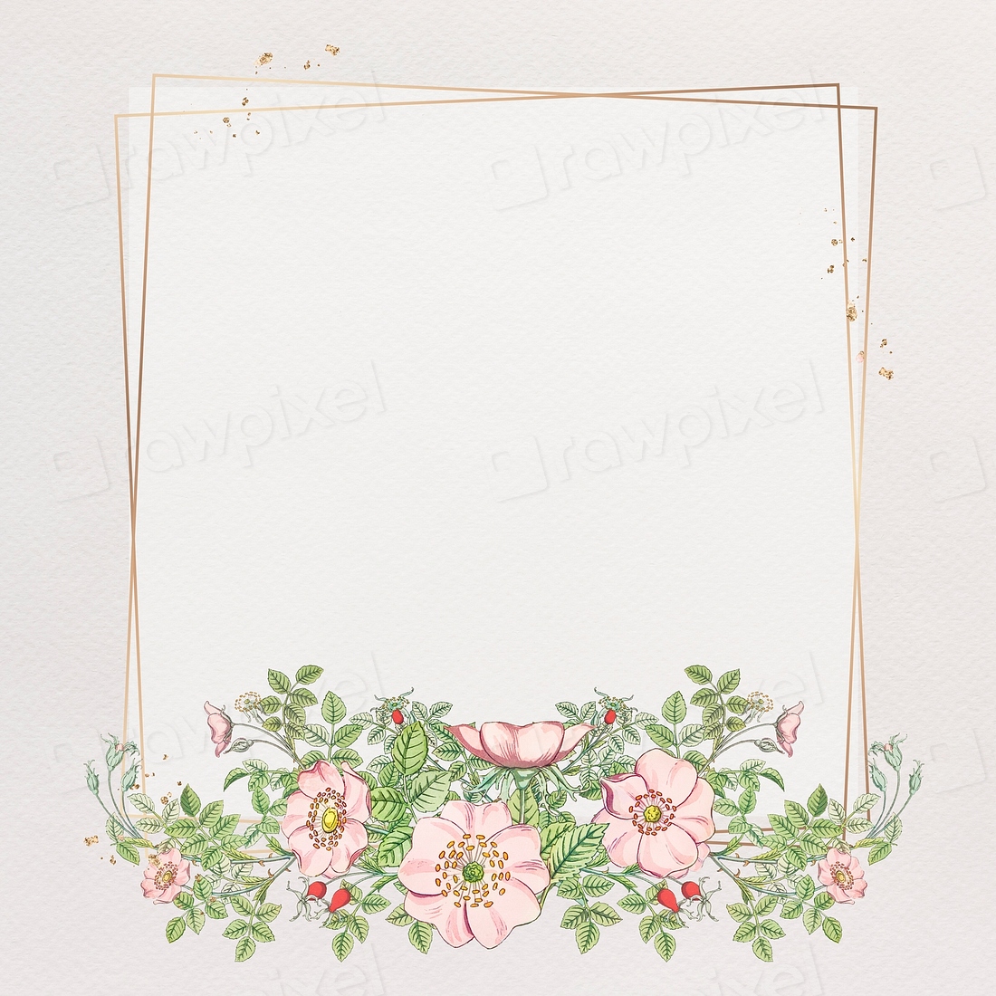 Vintage wild rose flower frame | Premium PSD - rawpixel