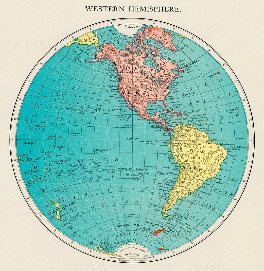 Western Hemisphere, World Atlas Rand, | Free Photo Illustration - rawpixel