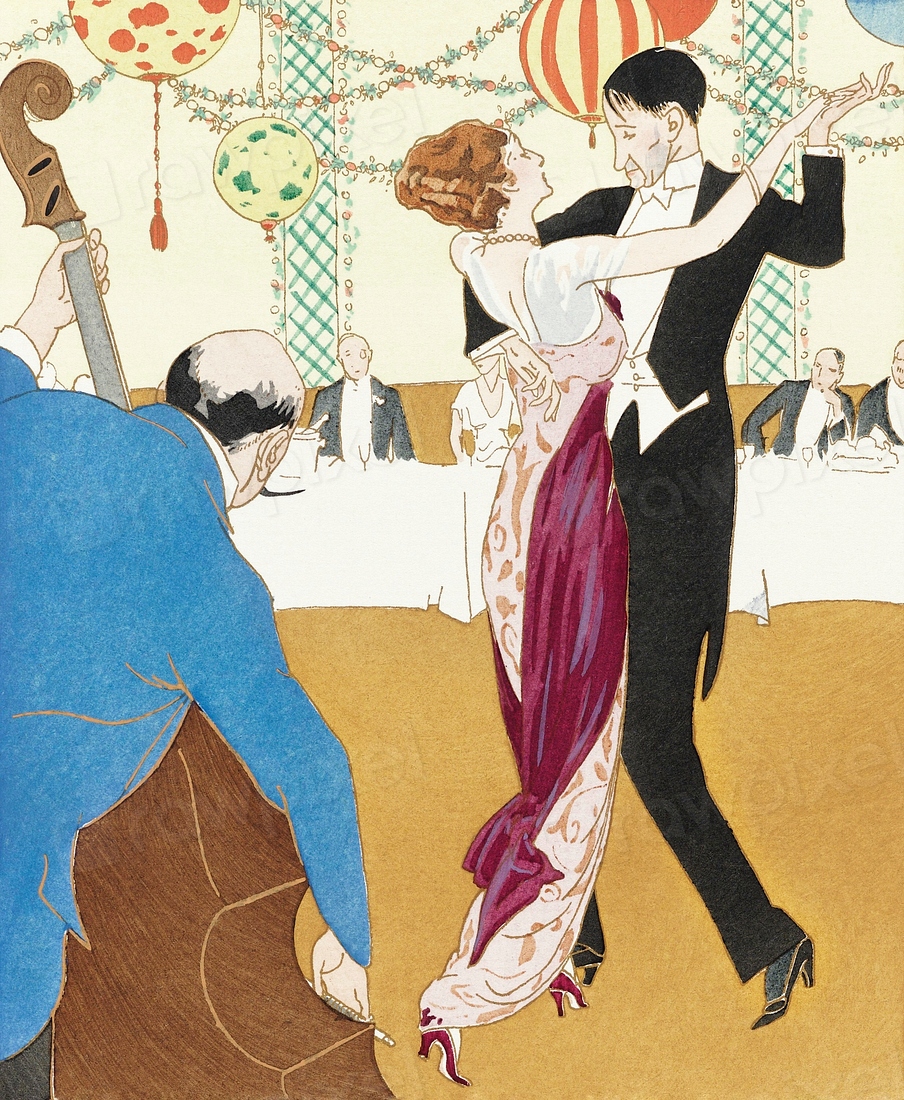 Couple dancing together illustration, remixed | Free Photo Illustration ...