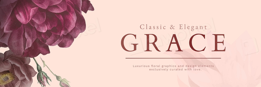 Floral grace rose themed banner | Premium Vector - rawpixel