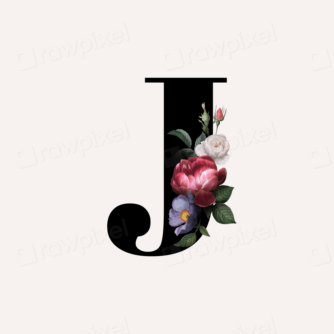 Classic and elegant floral alphabet | Premium Vector - rawpixel