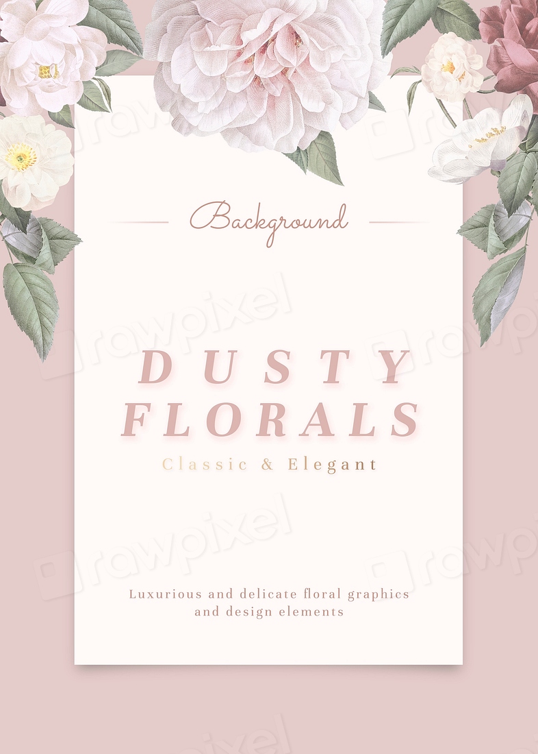 Elegant dusty florals frame design | Premium PSD - rawpixel