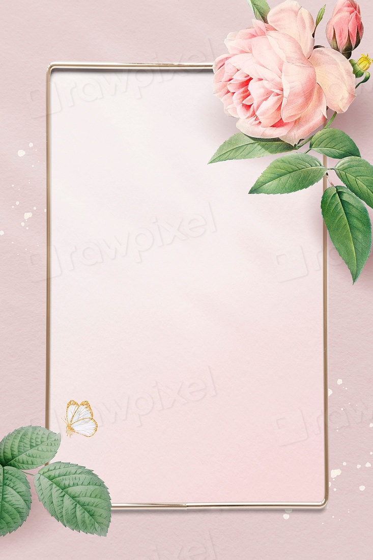 Floral rectangle golden frame illustration | Premium PSD - rawpixel