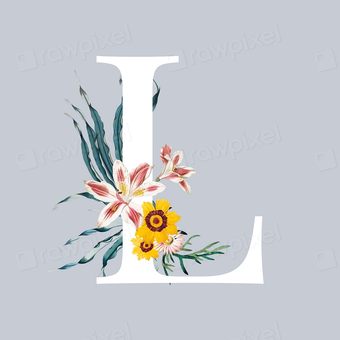 White letter L decorated with hand | Free Vector - rawpixel