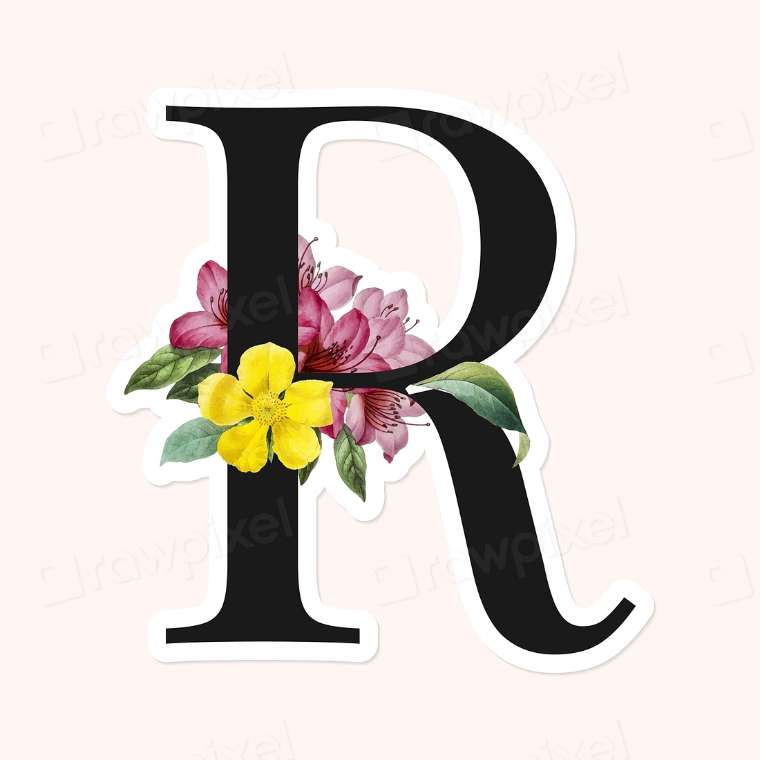 Flower decorated capital letter R | Premium Vector - rawpixel