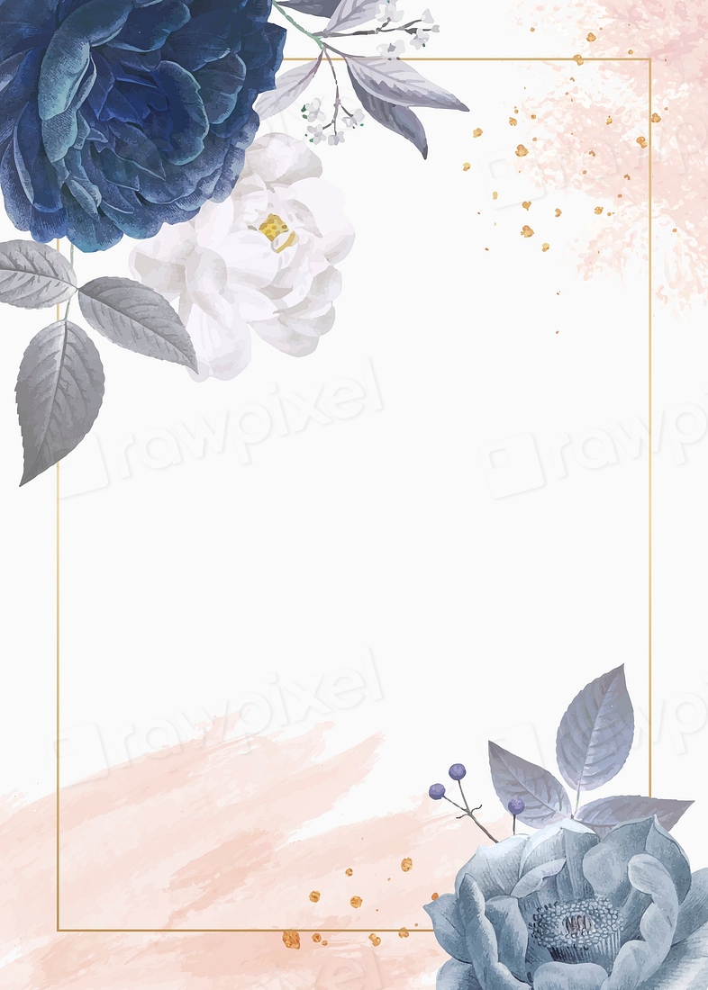 Blue roses themed card template | Premium Vector - rawpixel