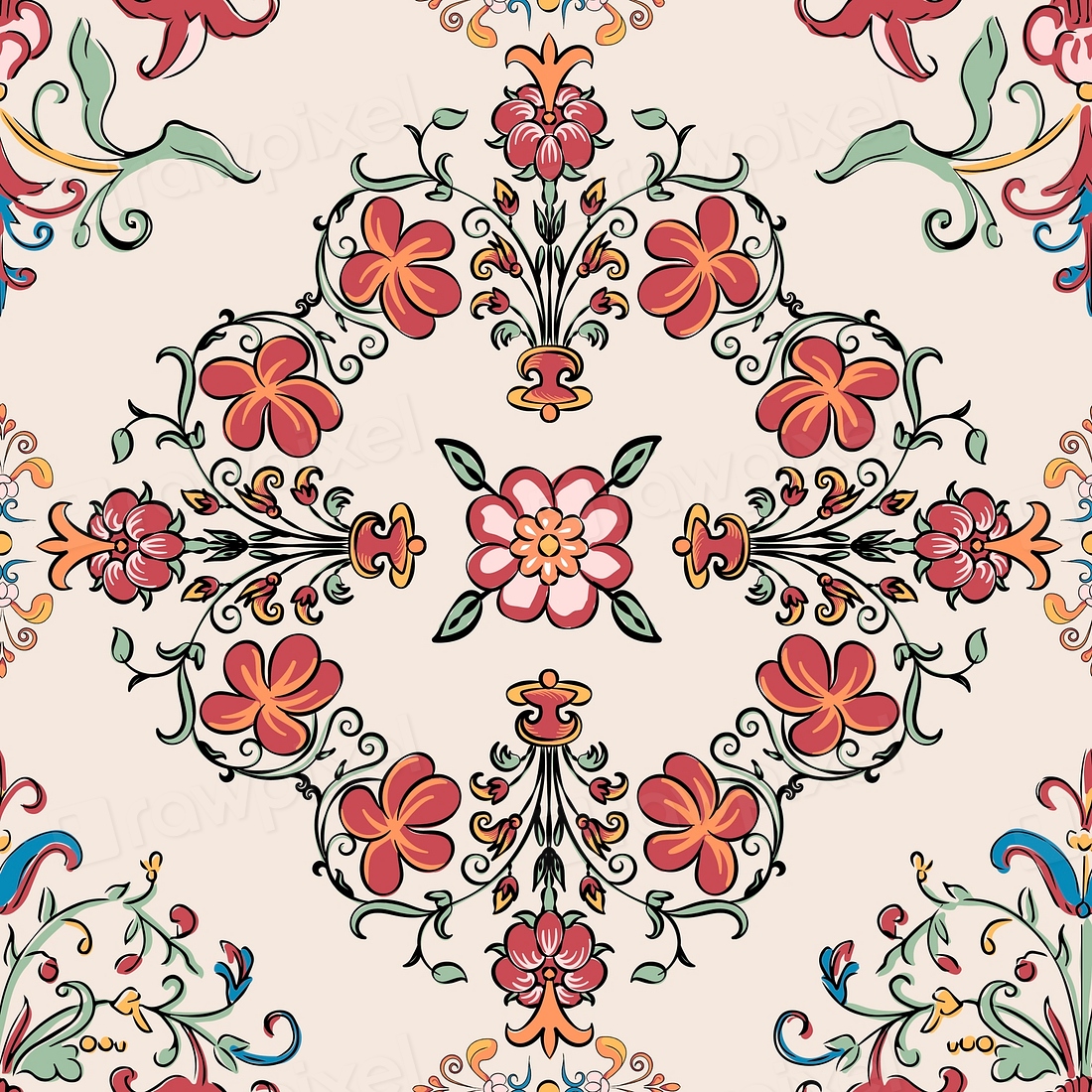 Vintage flourish pattern | Premium Vector - rawpixel