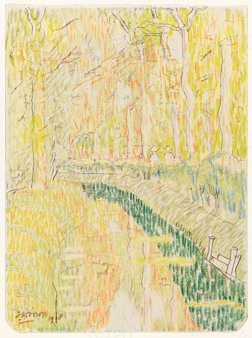 Navigates trees (1980) Jan Toorop. | Free Photo Illustration - rawpixel