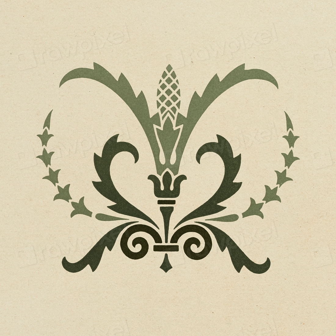 Antique green Greek psd decorative | Premium PSD - rawpixel