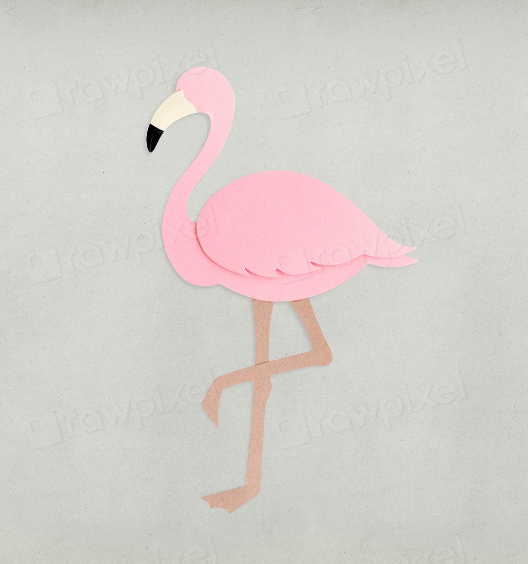 Paper craft design flamingo bird | Premium PSD - rawpixel