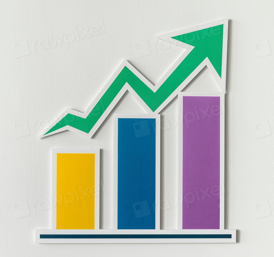 Business growth bar chart icon | Free Photo - rawpixel