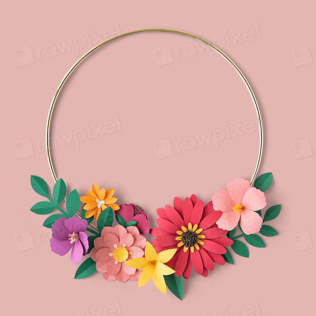 Round gold frame paper craft | Premium PSD - rawpixel