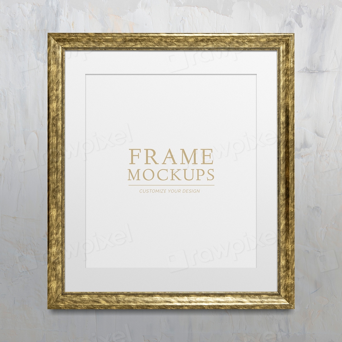 Vintage rectangle gold picture frame | Premium PSD Mockup - rawpixel