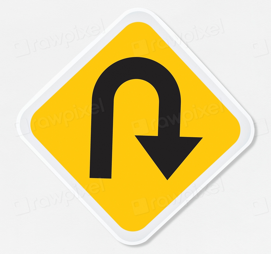 U turn road sign vector | Premium PSD - rawpixel