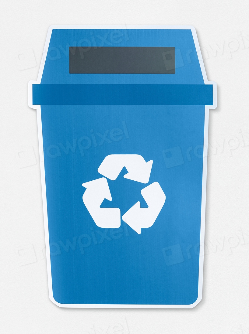 Blue trash recycle symbol | Premium PSD - rawpixel