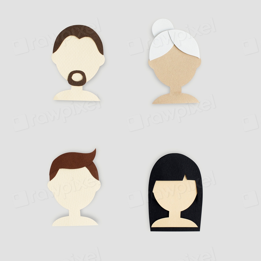 Paper craft human avatar set | Premium PSD - rawpixel