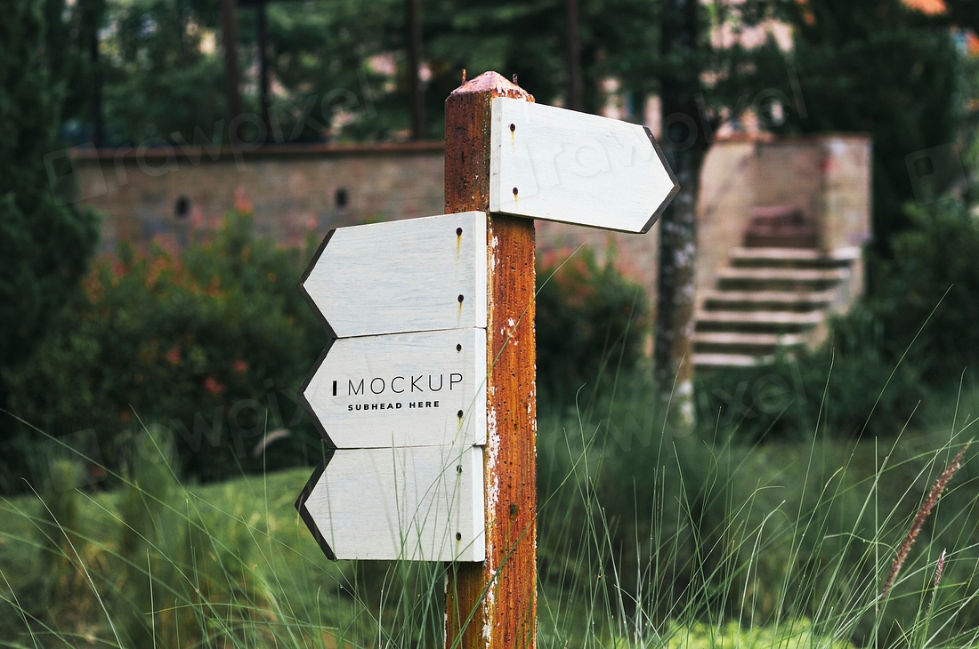Four white street signposts mockup | Premium PSD Mockup - rawpixel