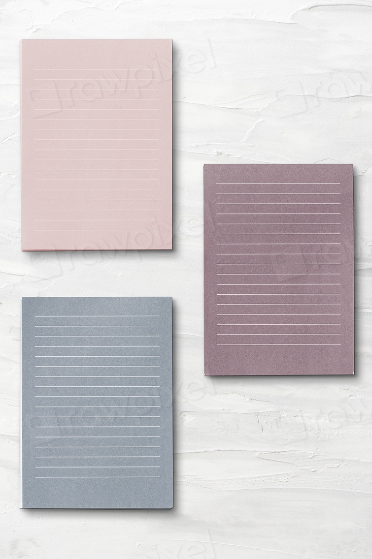 Pastel lined notepaper templates set | Premium PSD Mockup - rawpixel