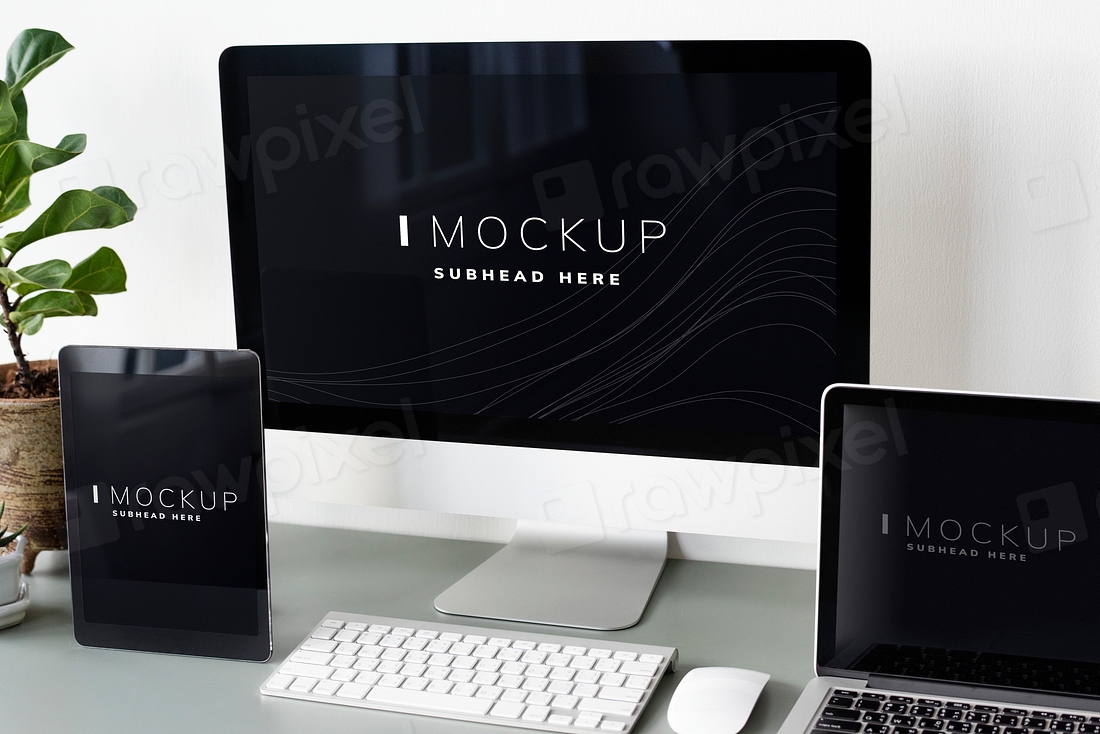 Set digital devices screen mockup | Premium PSD Mockup - rawpixel