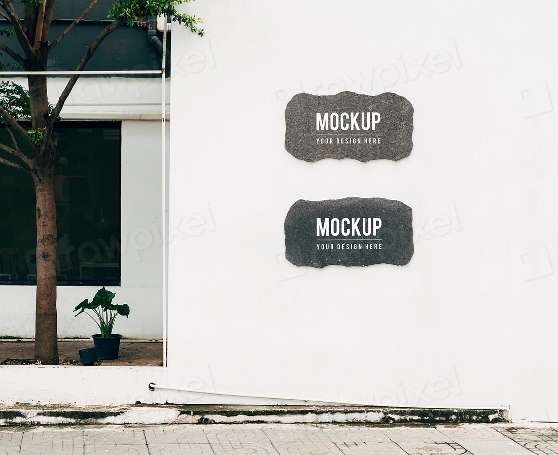 Mockup of wall sign boards | Premium PSD Mockup - rawpixel