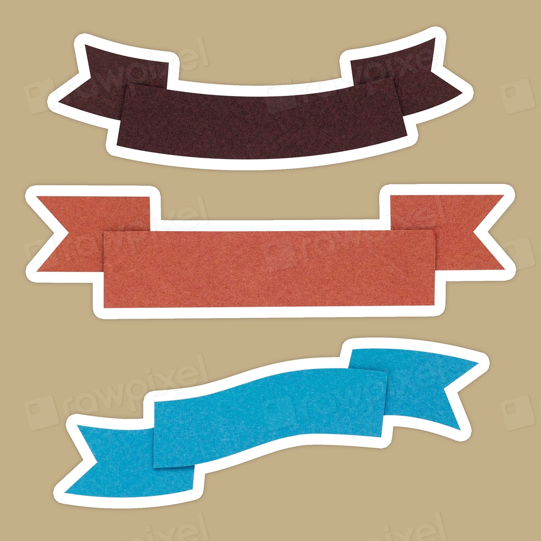 Colorful ribbon banner paper craft | Premium PSD - rawpixel